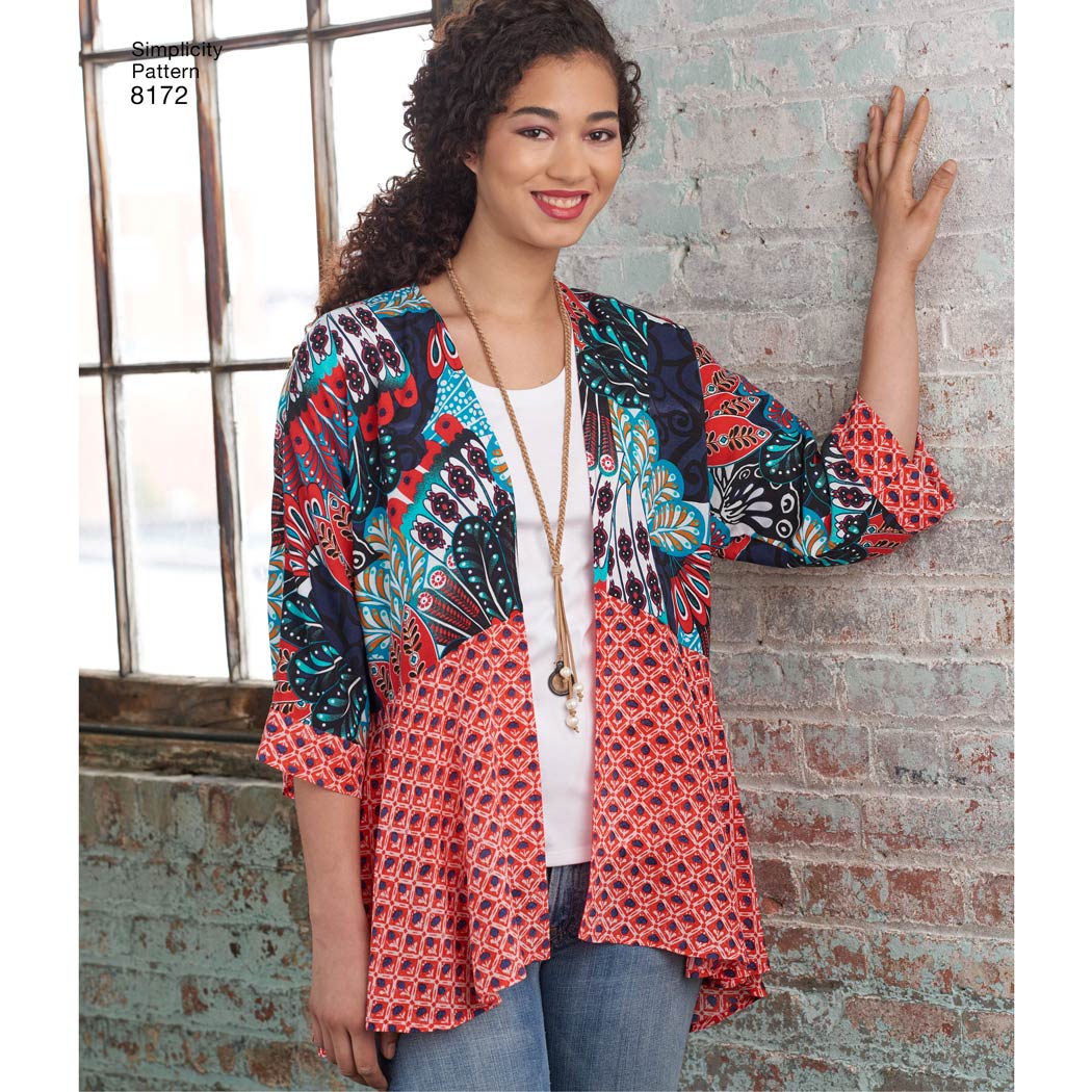 Simplicity 8172 - Women's Fashion Kimonos with Length, Fabric and Trim ...