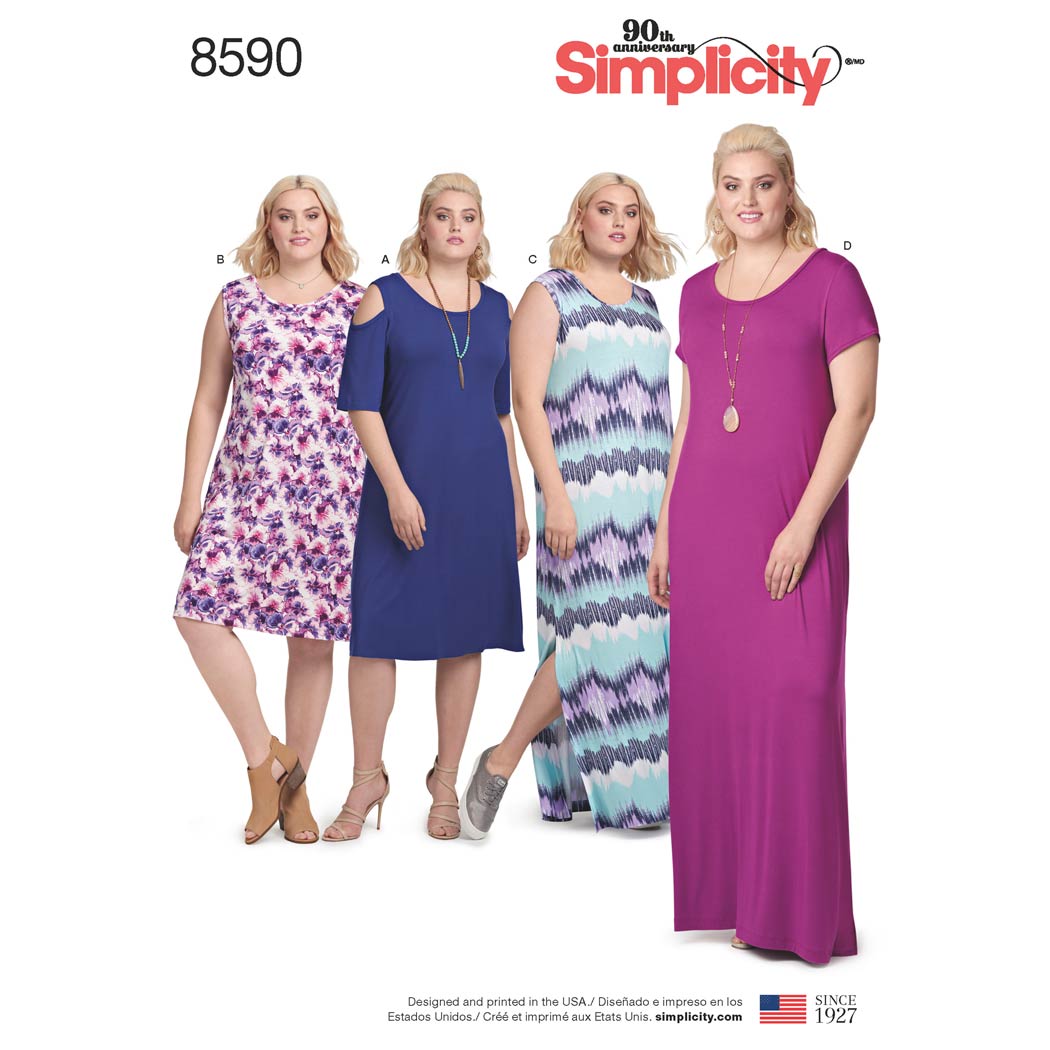 Simplicity 8590 - Women's Knit Dresses | Sewing Patterns – My Sewing Box