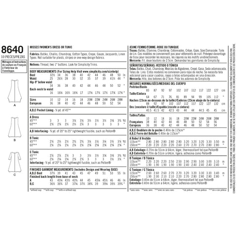 Simplicity 8640 - Women’s / Plus Size Dress or Tunic | Sewing Patterns ...