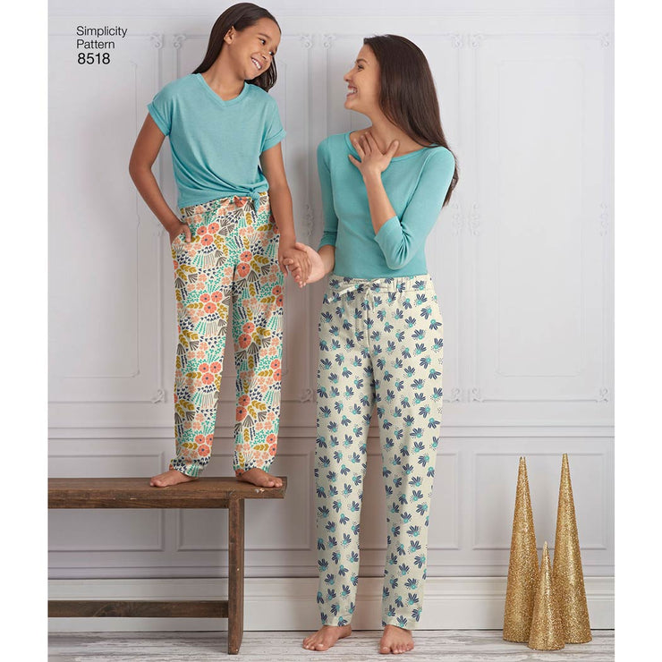 Simplicity S8518 - Girls' and Misses' Slim Fit Lounge Trousers | Sewing ...