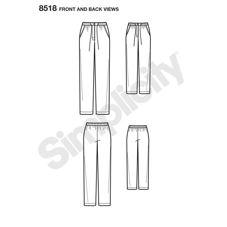 Simplicity S8518 - Girls' and Misses' Slim Fit Lounge Trousers | Sewing ...