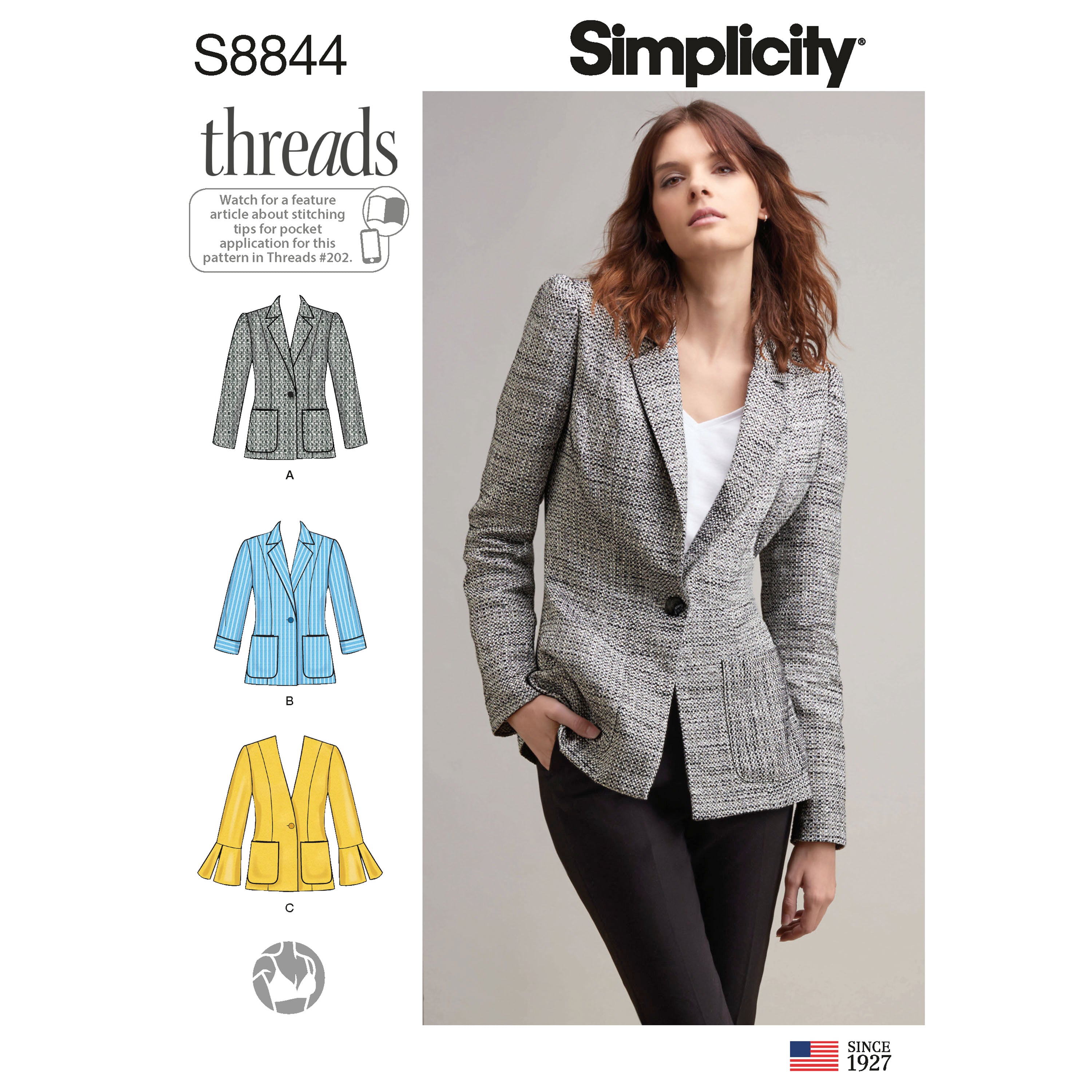 Simplicity Pattern S8844 - Misses'/ Miss Petite Unlined Blazer | Sewing ...
