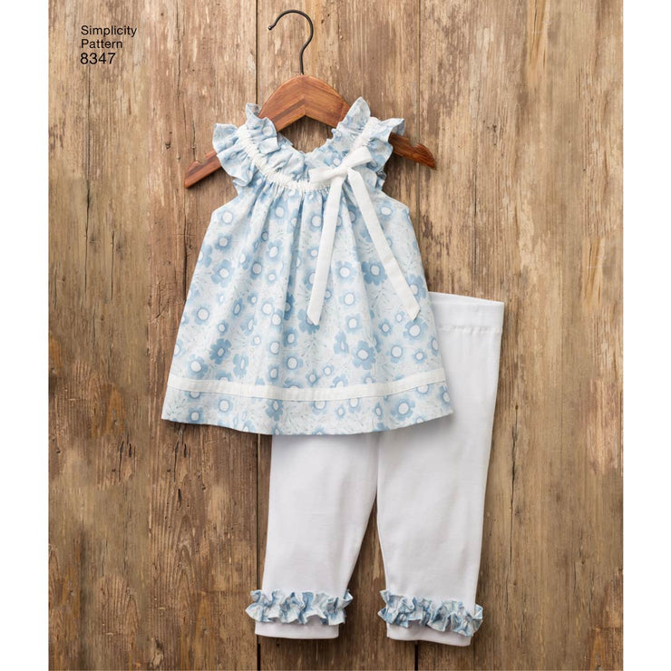 Simplicity Sewing Pattern 8347 - Toddlers' Dress, Top and Knit Capris ...