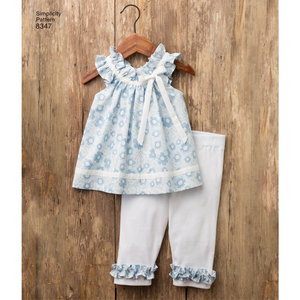 Simplicity Sewing Pattern 8347 - Toddlers' Dress, Top and Knit Capris ...
