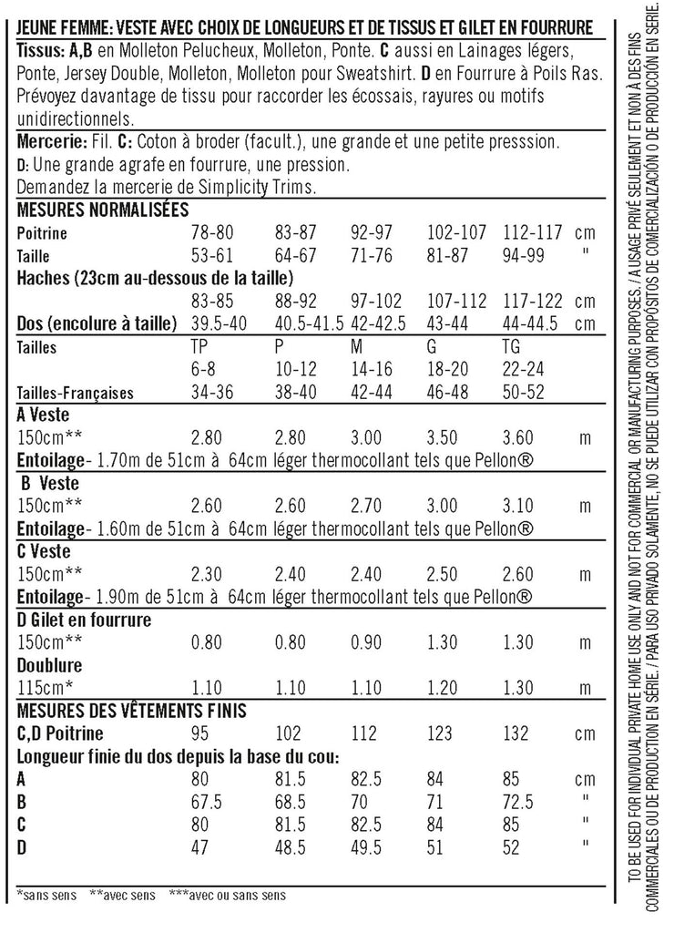 Simplicity 8218 - Women's Easy-to-Sew Jackets and Vest | Sewing ...