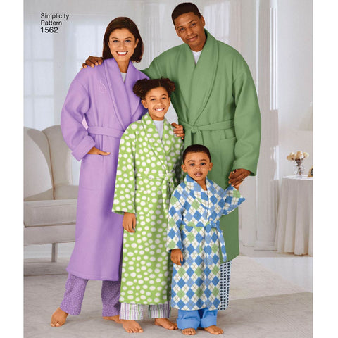 Simplicity 1562 - Child's, Teens' and Adults' Robe and Belt | Sewing ...