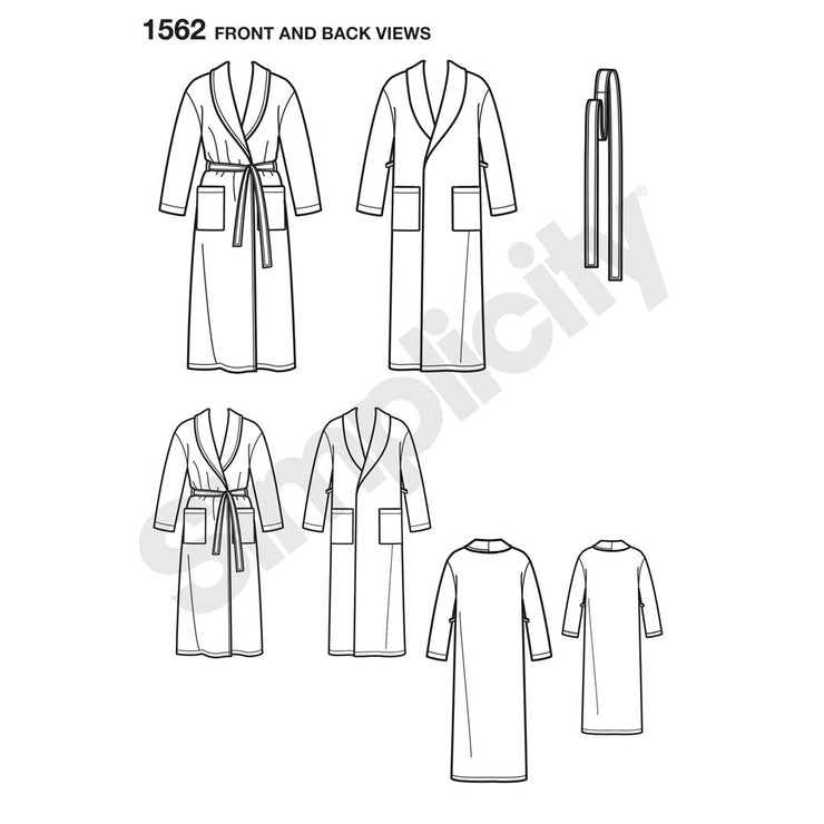 Simplicity 1562 - Child's, Teens' and Adults' Robe and Belt | Sewing ...