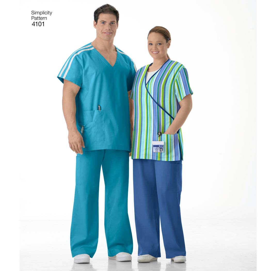 Simplicity 4101 - Women's & Men's Plus Size Scrubs | Sewing Patterns ...