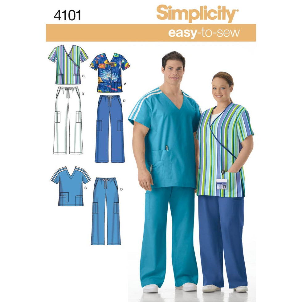 Simplicity 4101 - Women's & Men's Plus Size Scrubs | Sewing Patterns ...