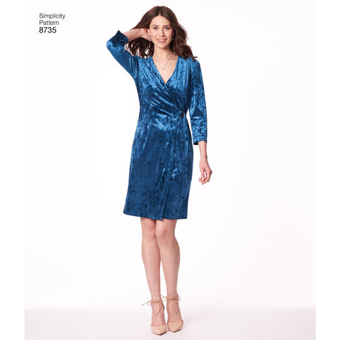 Simplicity S8735 - Women’s / Petite Women’s Wrap Dress | Sewing Pattern ...
